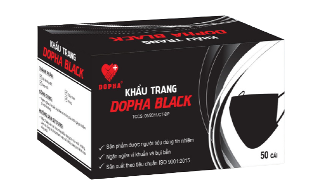 Khẩu Trang Dopha Black (hộp/50cái)