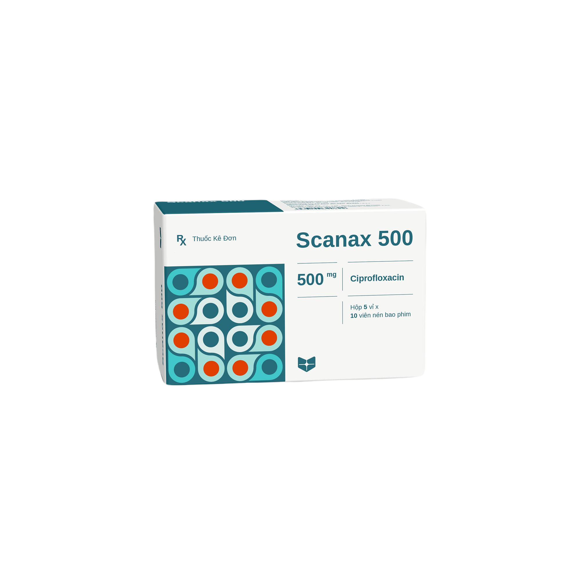 Scanax Ciprofloxacin 500mg Stella (h/50v) (vỉ Nhôm)