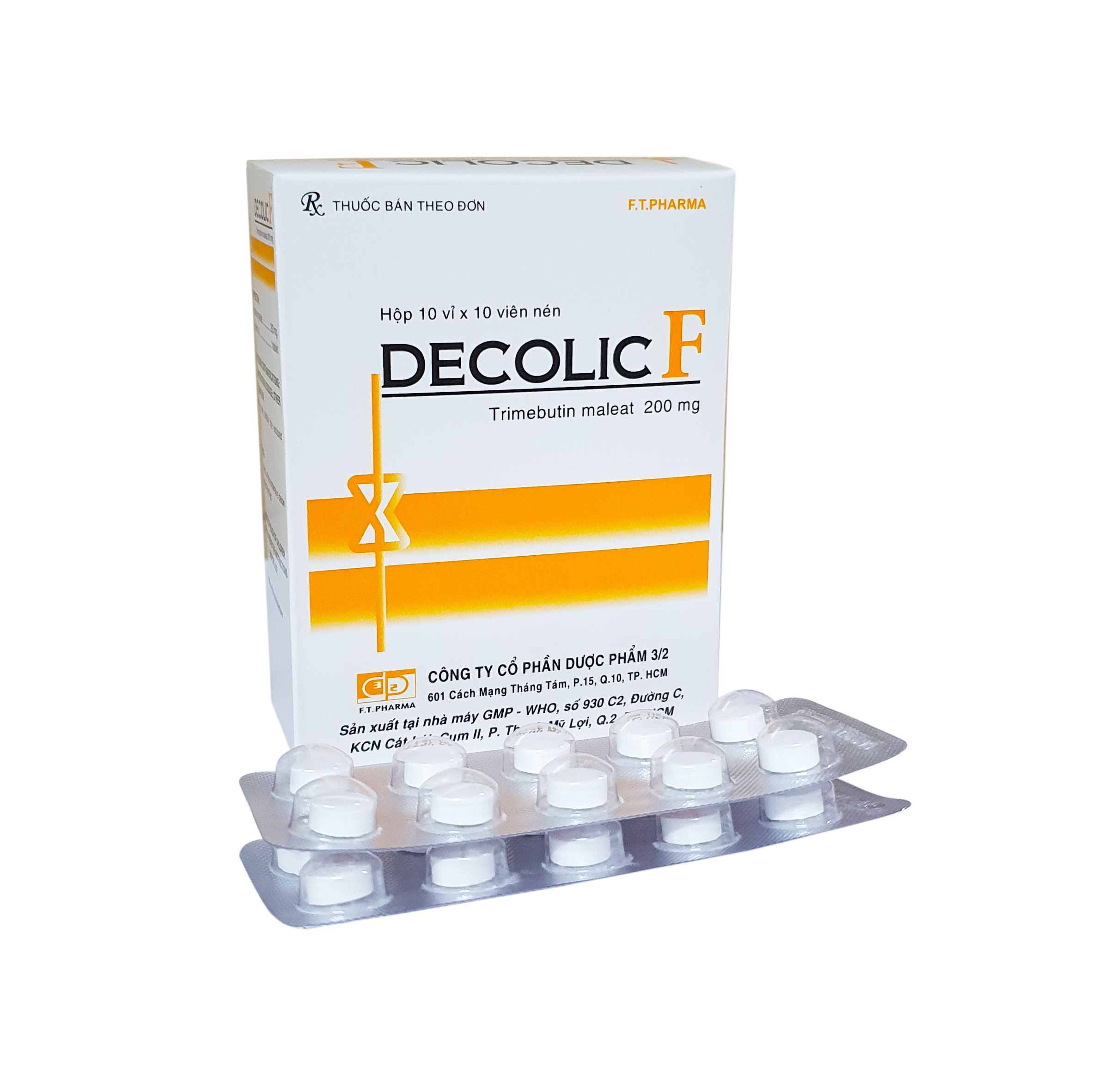Decolic F Trimebutin Maleate 200mg Dược Phẩm 32 (h/100v)