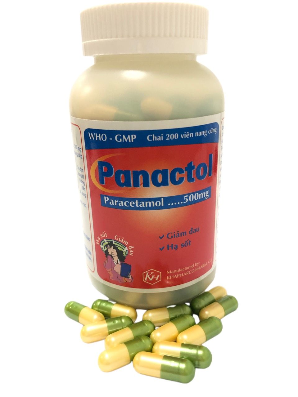 Panactol Paracetamol 500mg Khapharco (c/200 Viên Nang)