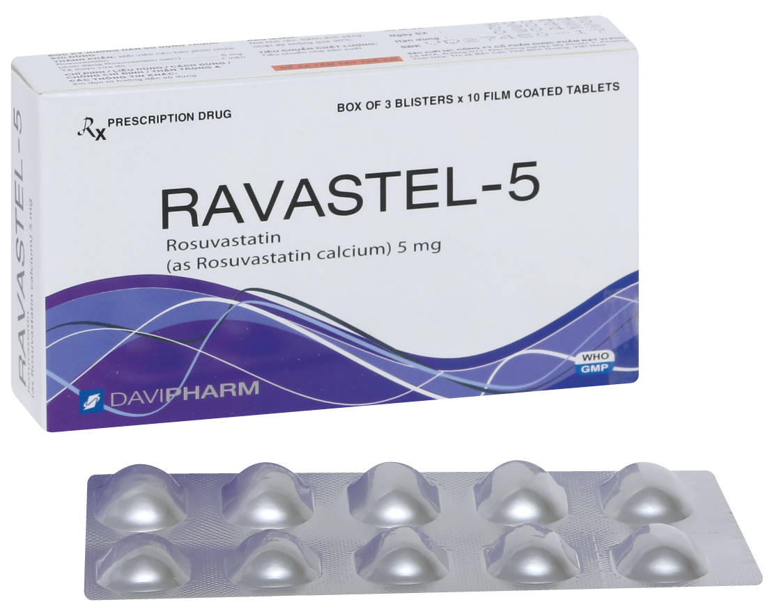 Ravastel Rosuvastatin 5mg Davipharm (h/30v)