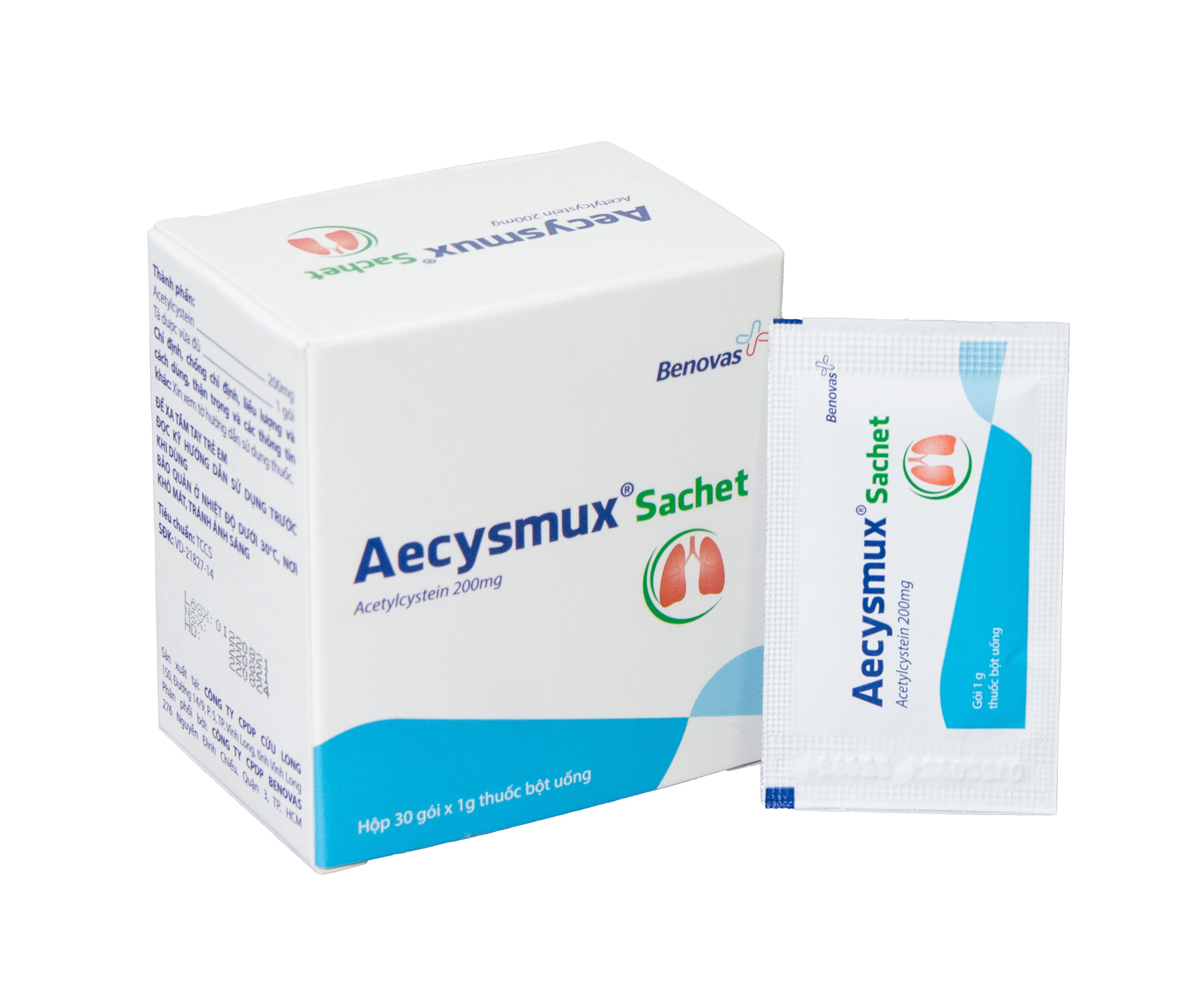 Aecysmux Sachet Acetylcystein 200mg Benovas (h/30g/1gr)