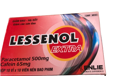 Lessenol Extra 500mg/65mg Becamex (hộp/100 Viên Nén)