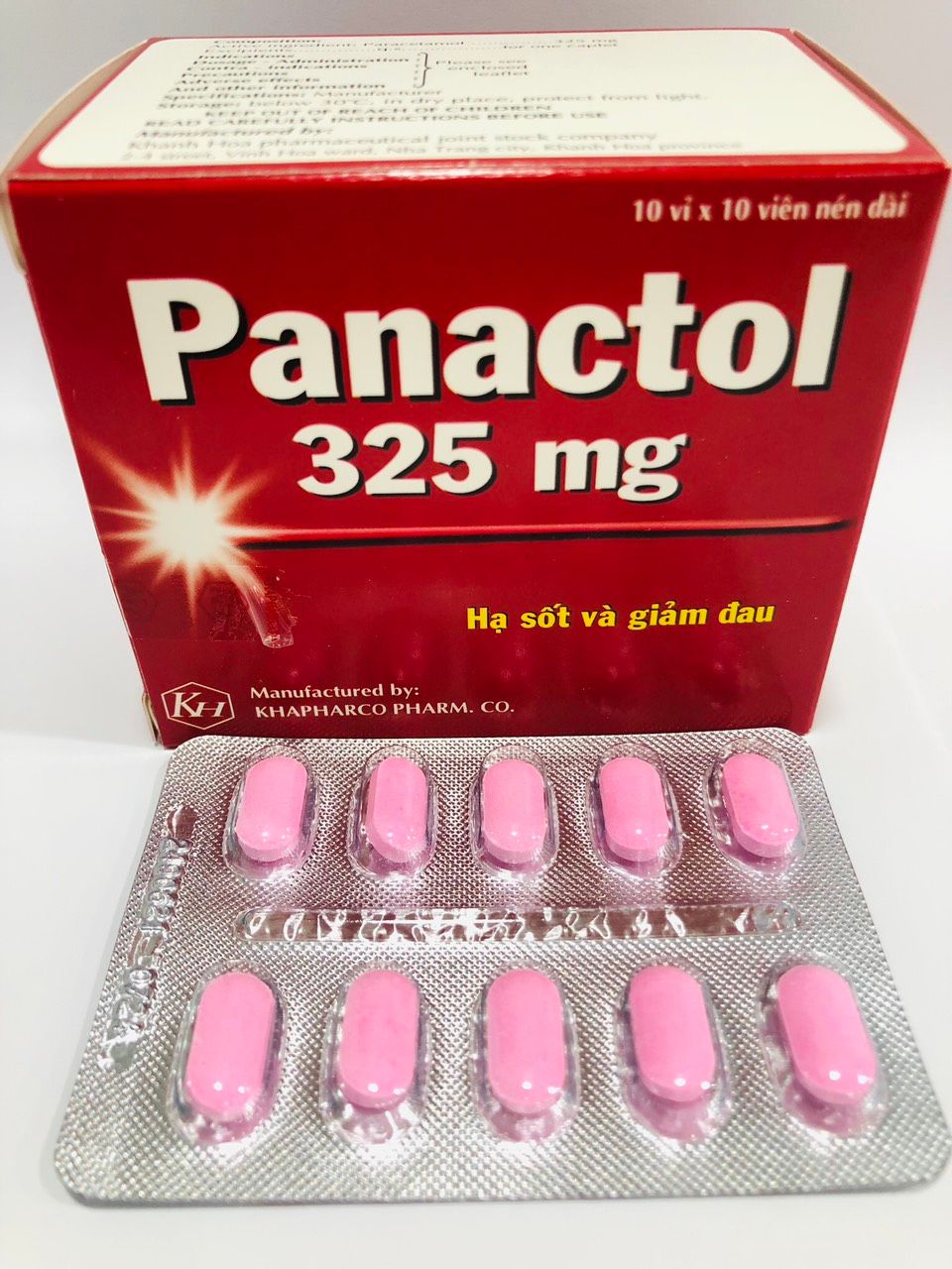 Panactol Paracetamol 325mg Dâu Ngọt Khapharco (h/100v)