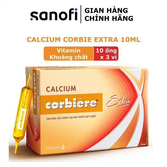Calcium Corbiere Extra Sanofi (hộp/30ống/10ml)