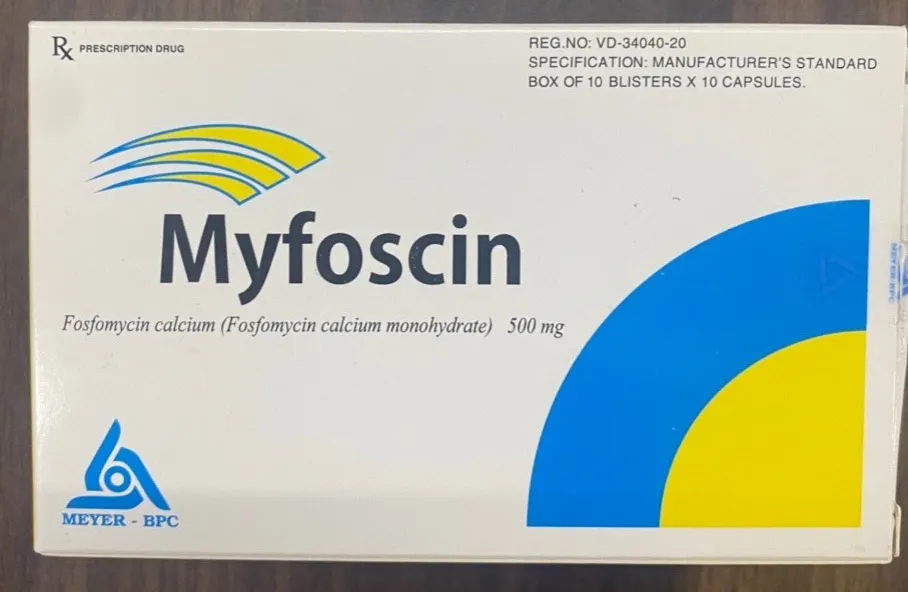 Myfoscin Fosfomycin Calcium 500mg Meyer Bpc (h/100v)