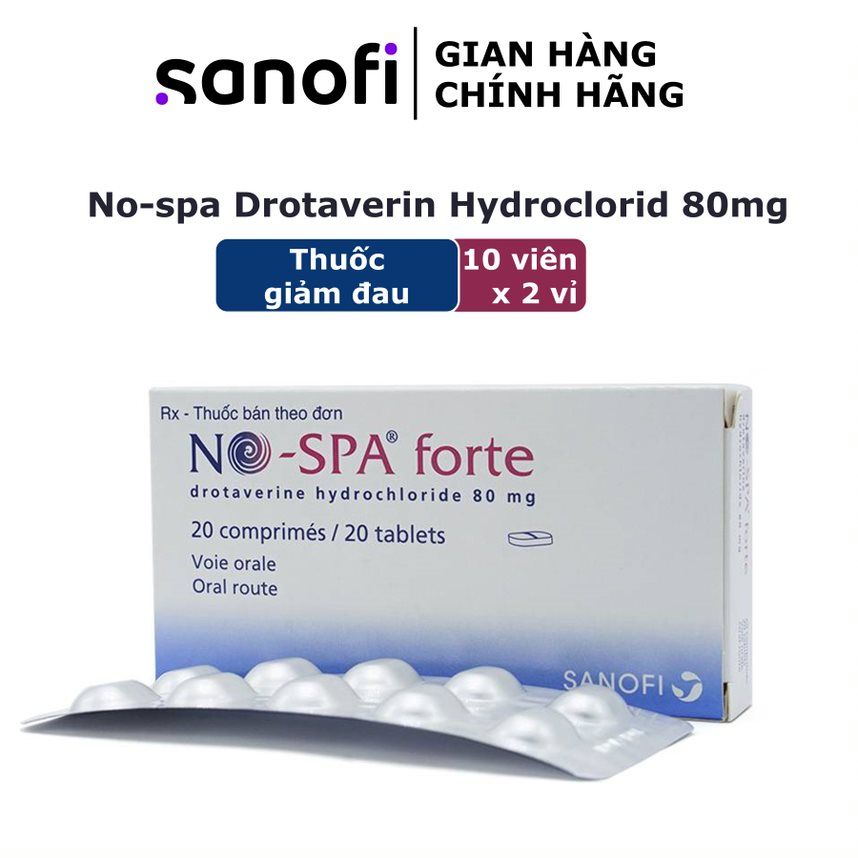 No-spa Forte Drotaverin 80mg Sanofi (hộp/20 Viên Nén)