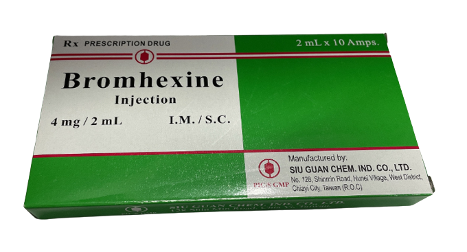 Bromhexine Injection 4mg/2ml Taiwan (h/10o/2ml)