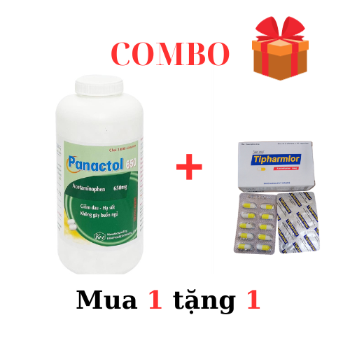 Mua 1 Panactol 650mg Khapharco (c/1000v) Tặng 1 Tipharmlor Amlodipin 5mg Tipharco (h/30v)