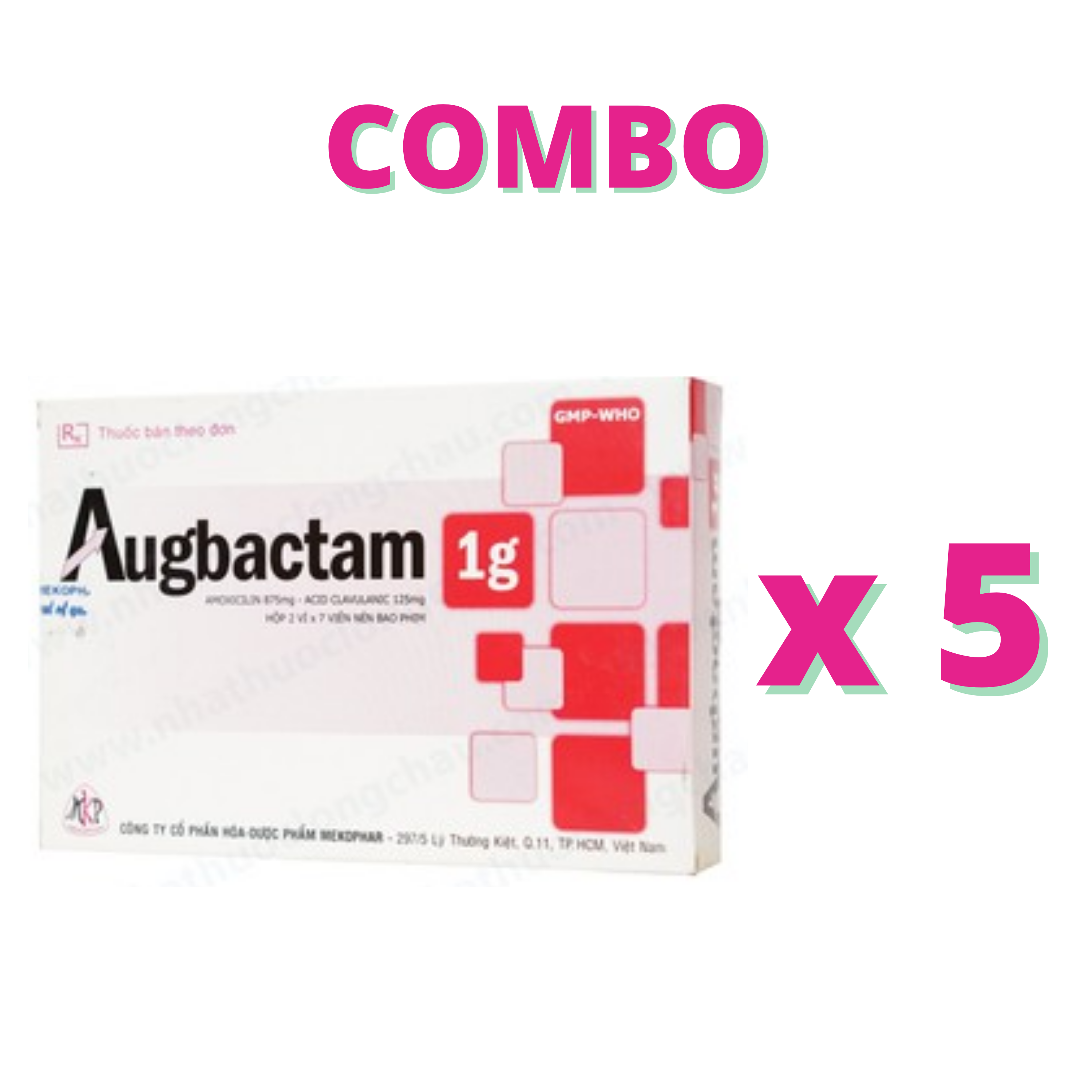 Combo 5 Augbactam 1g Mekophar (h/14v)