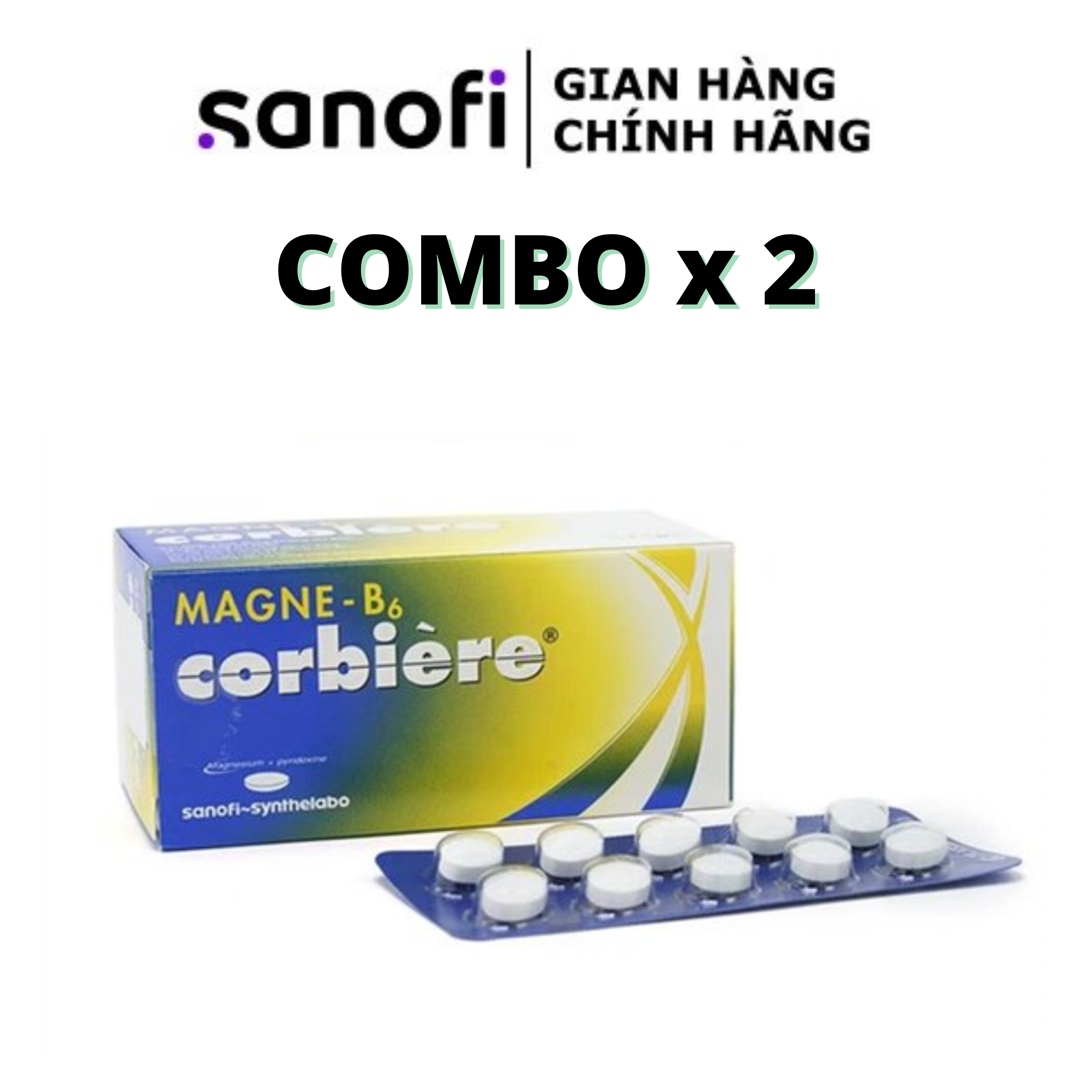 Combo 2 Magne B6 Corbiere Sanofi (hộp/50 Viên Nén)