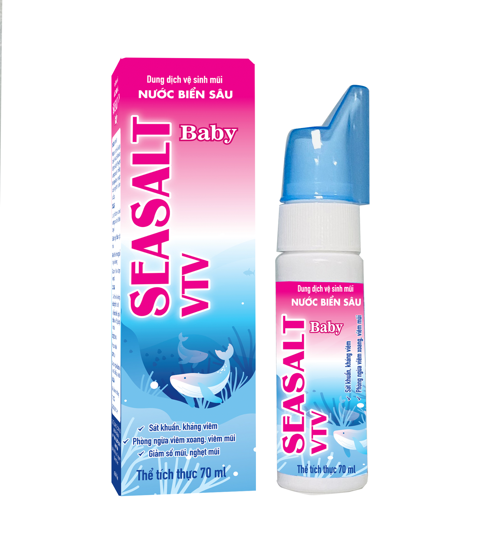 Dung Dịch Vệ Sinh Mũi Nước Biển Sâu Seasalt Baby Vtv (c/70ml)