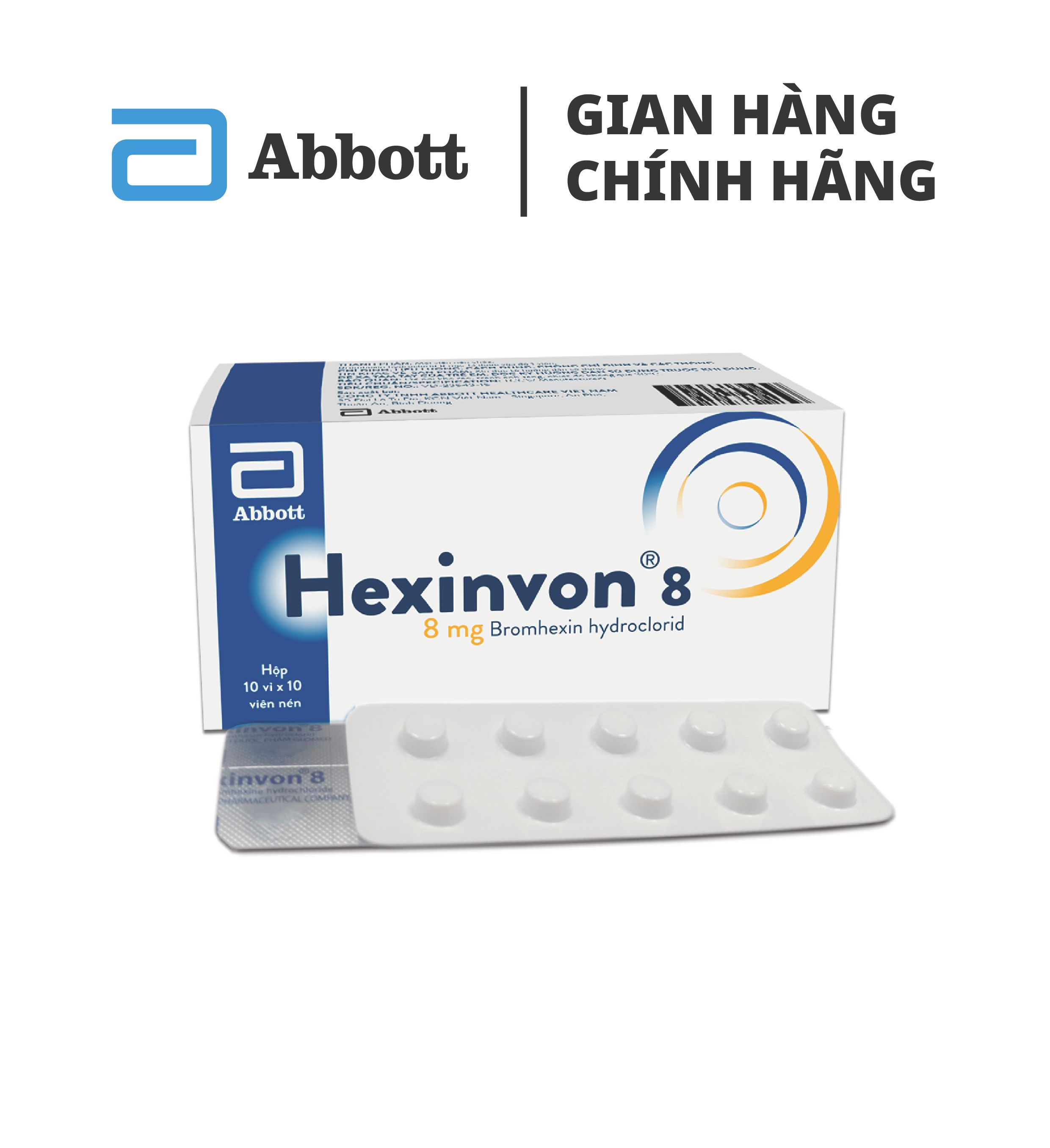 Hexinvon Bromhexin Hydroclorid 8mg Abbott (h/100v)