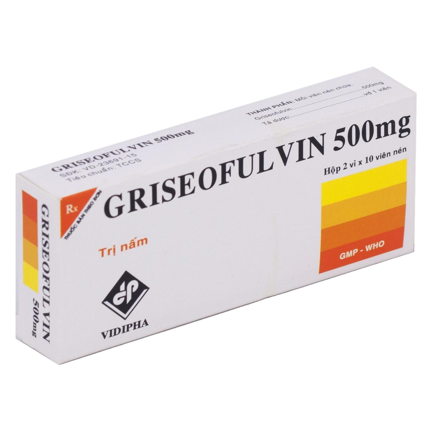 Griseofulvin 500mg Vidipha (h/20v)