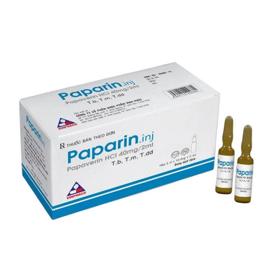 Paparin Papaverine Hcl 40mg/2ml Vinphaco (h/50o/2ml)