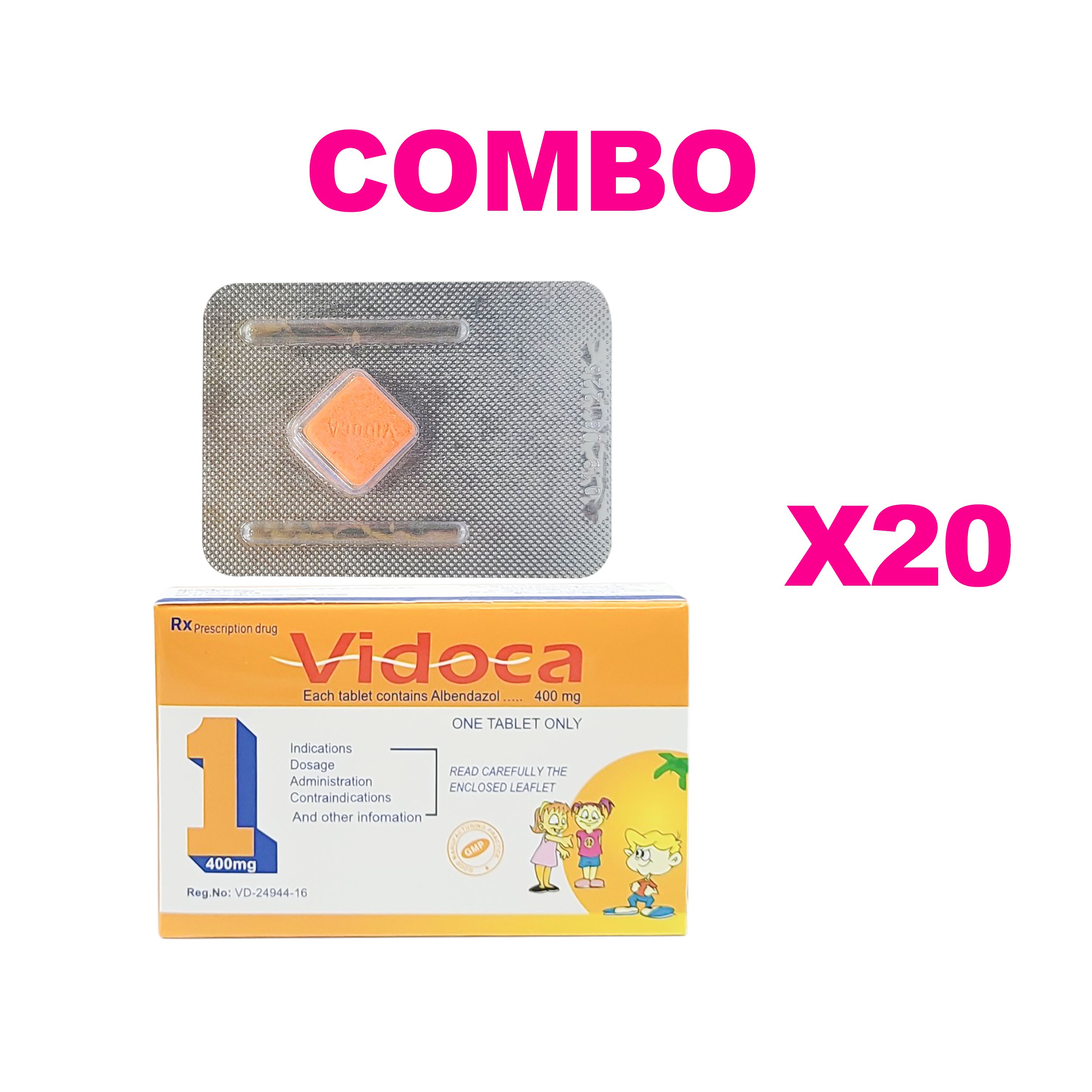Combo 20 Vidoca Albendazol 400mg Thanh Hóa (h/1v)