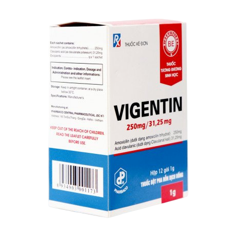 Vigentin 250mg/31,25mg Pharbaco (h/12g/1gr)