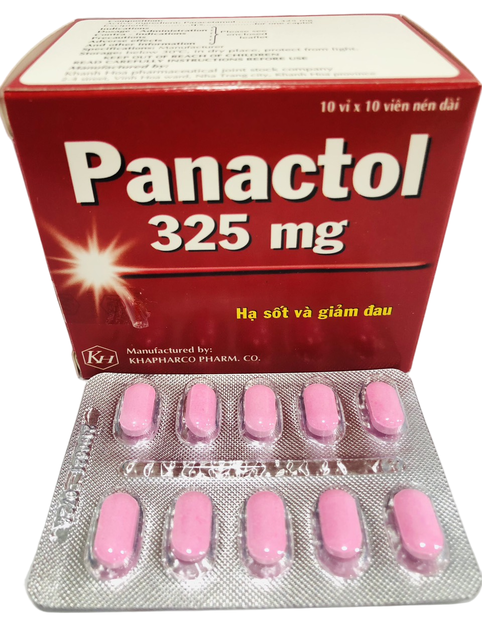 Panactol Paracetamol 325mg Dâu Ngọt Khapharco (h/100v)