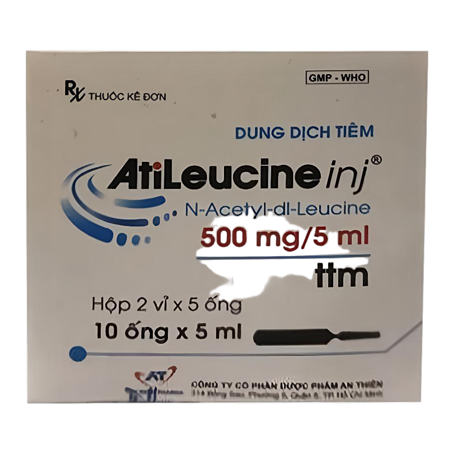 Atileucine N-acetyl-dl-leucine 500mg/5ml An Thiên (h/10ống/5ml)