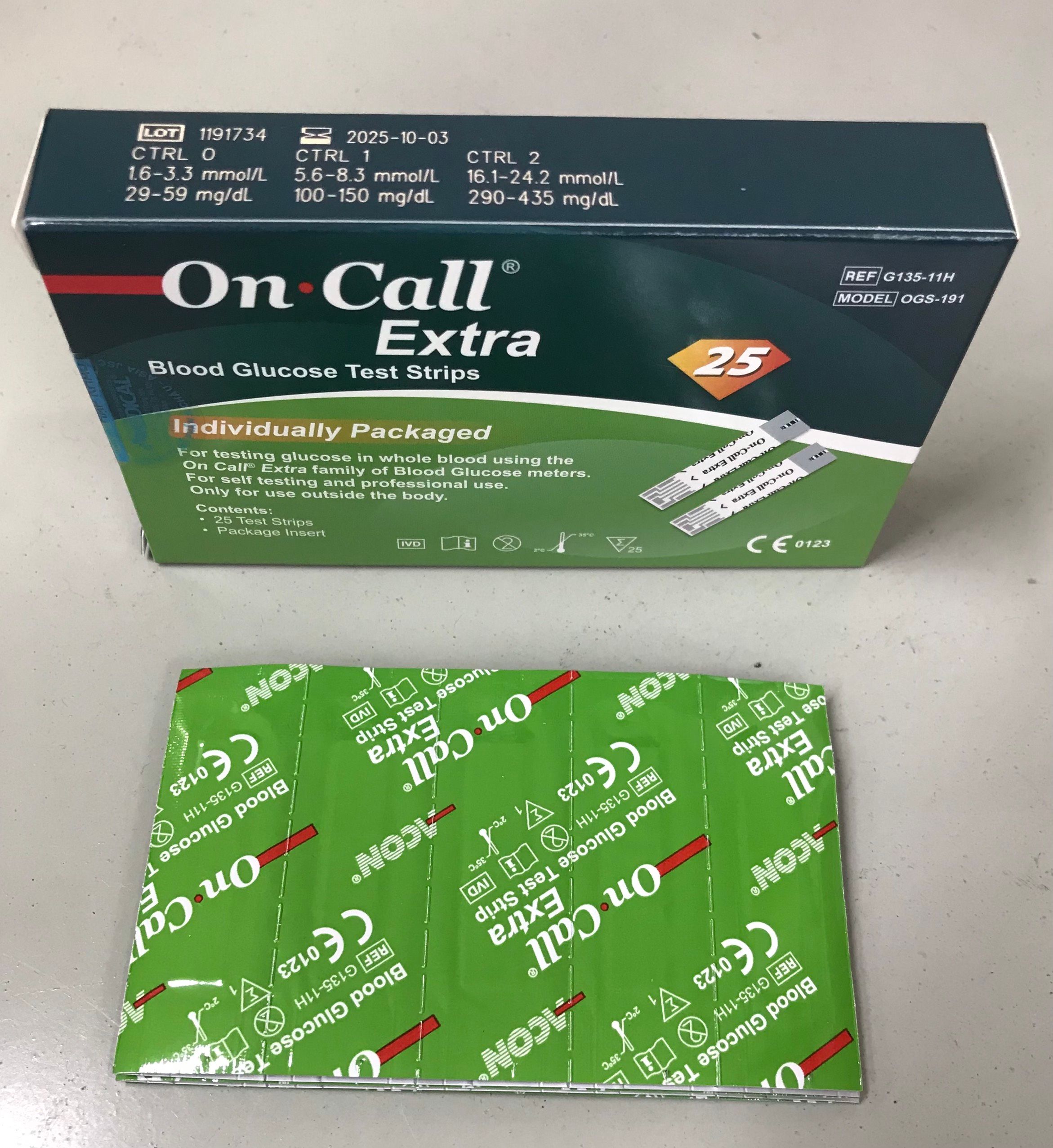 Que Thử Đường Huyết On Call Extra Acon (h/25 Que)