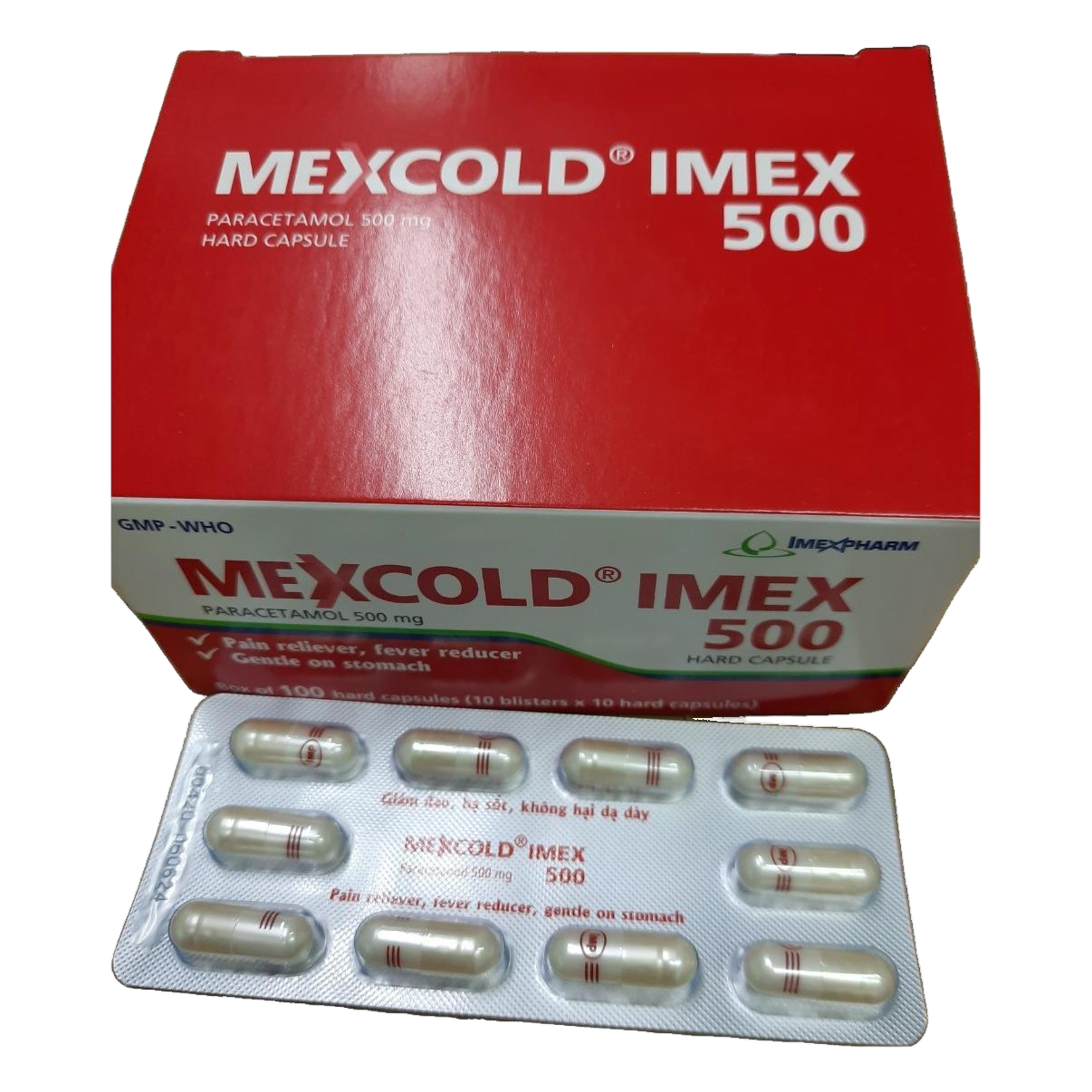 Mexcold Paracetamol 500mg Capsules Imexpharm (h/100v)