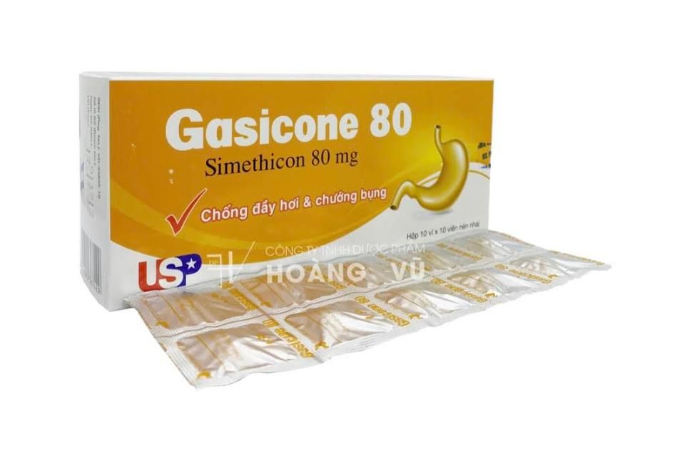 Gasicone Simethicon 80mg Usp (h/100v)
