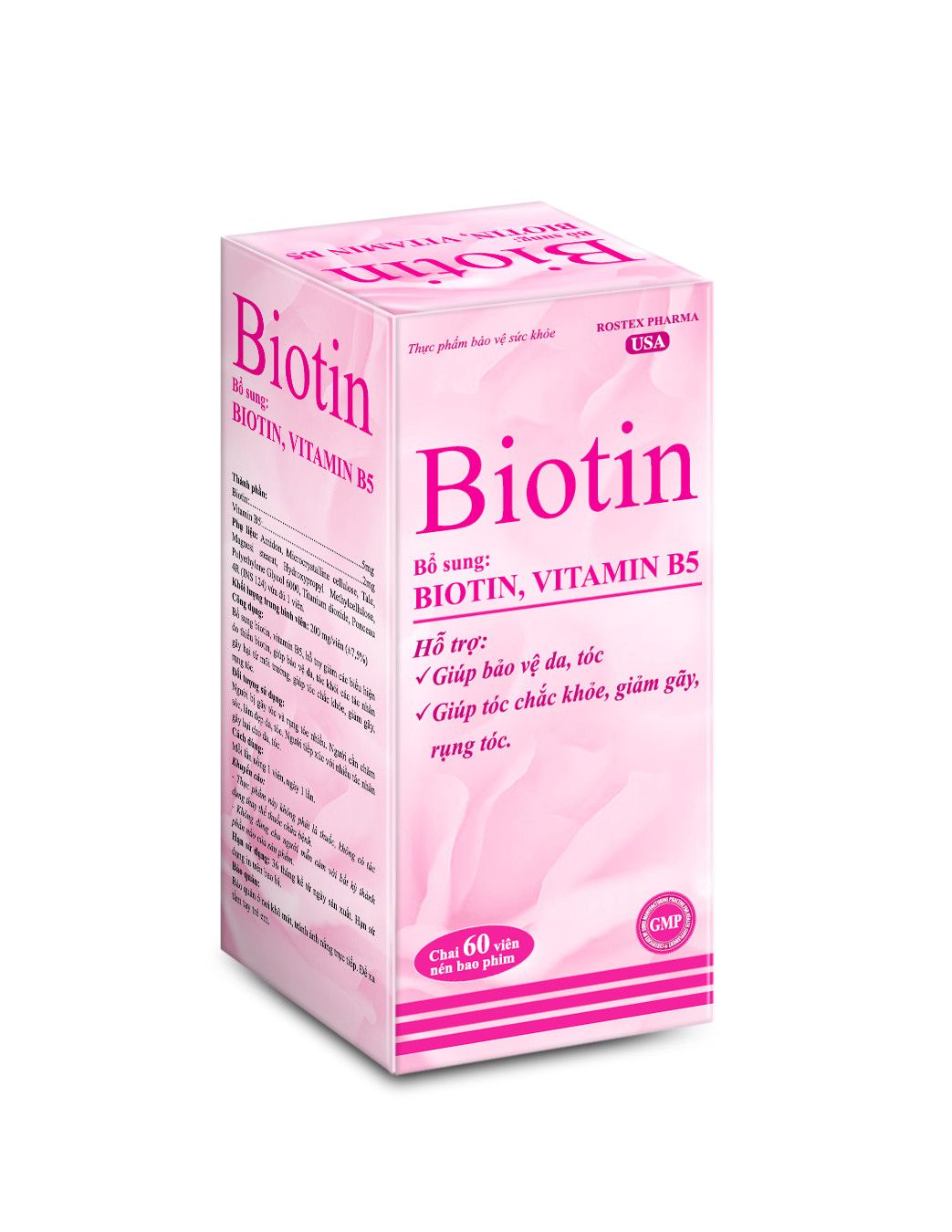 Bổ Sung Biotin Và Vitamin B5 Rostex Pharma (c/60v)