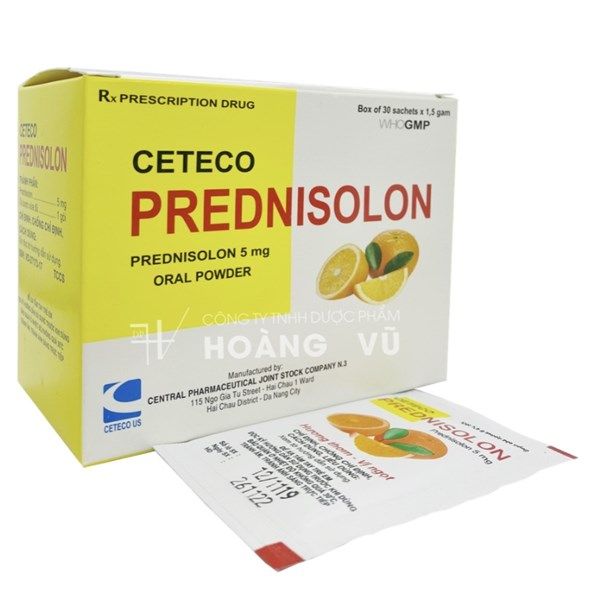 Prednisolon 5mg Vị Ngọt Ceteco (h/30g/1,5gr)