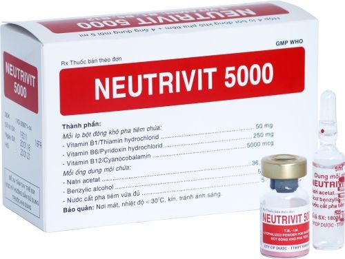 Neutrivit 5000 Tiêm Bidiphar (h/4 Lọ Bột Và 4 O Dung Môi)