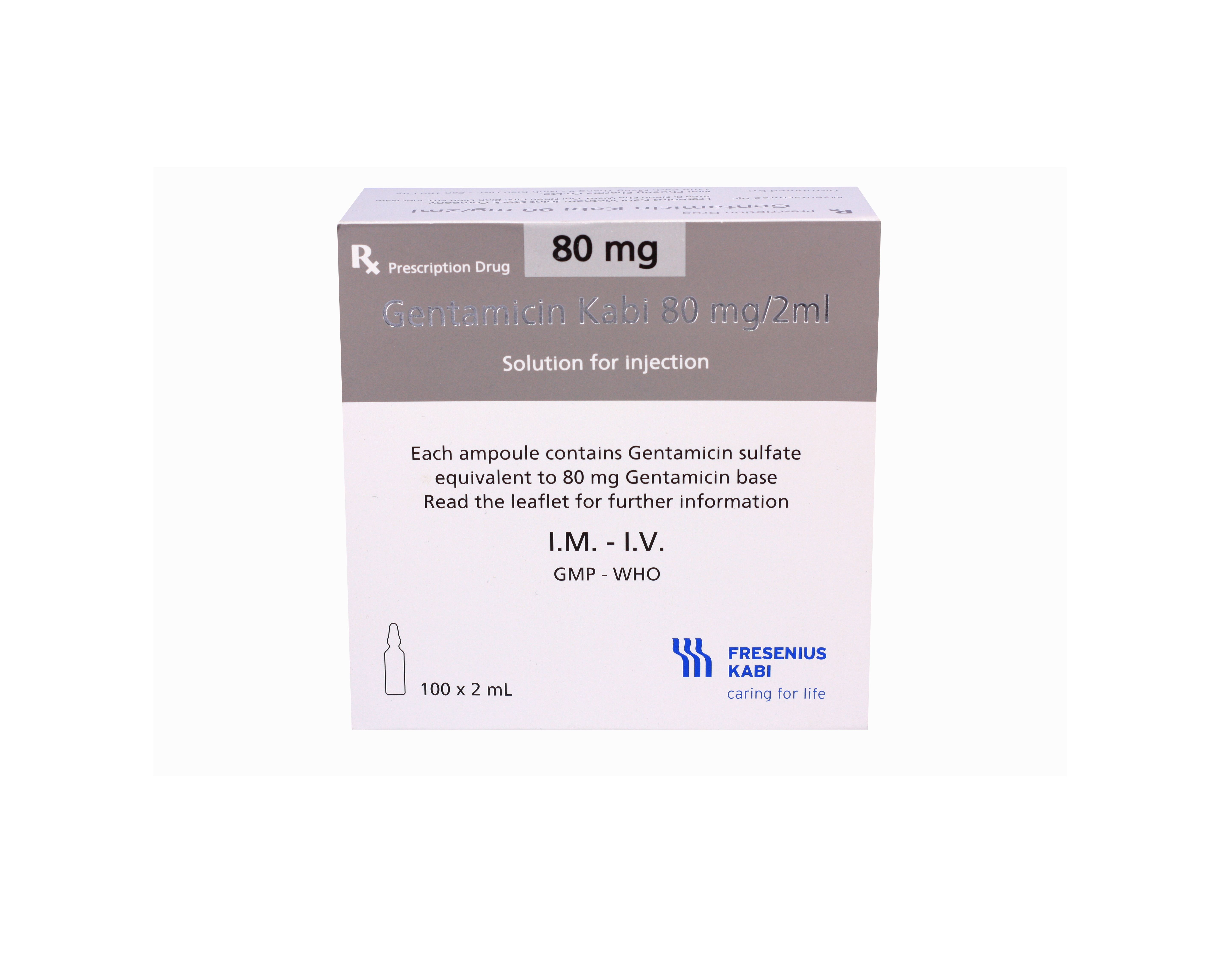 Gentamicin 80mg/2ml Inj Kabi (h/100o/2ml)