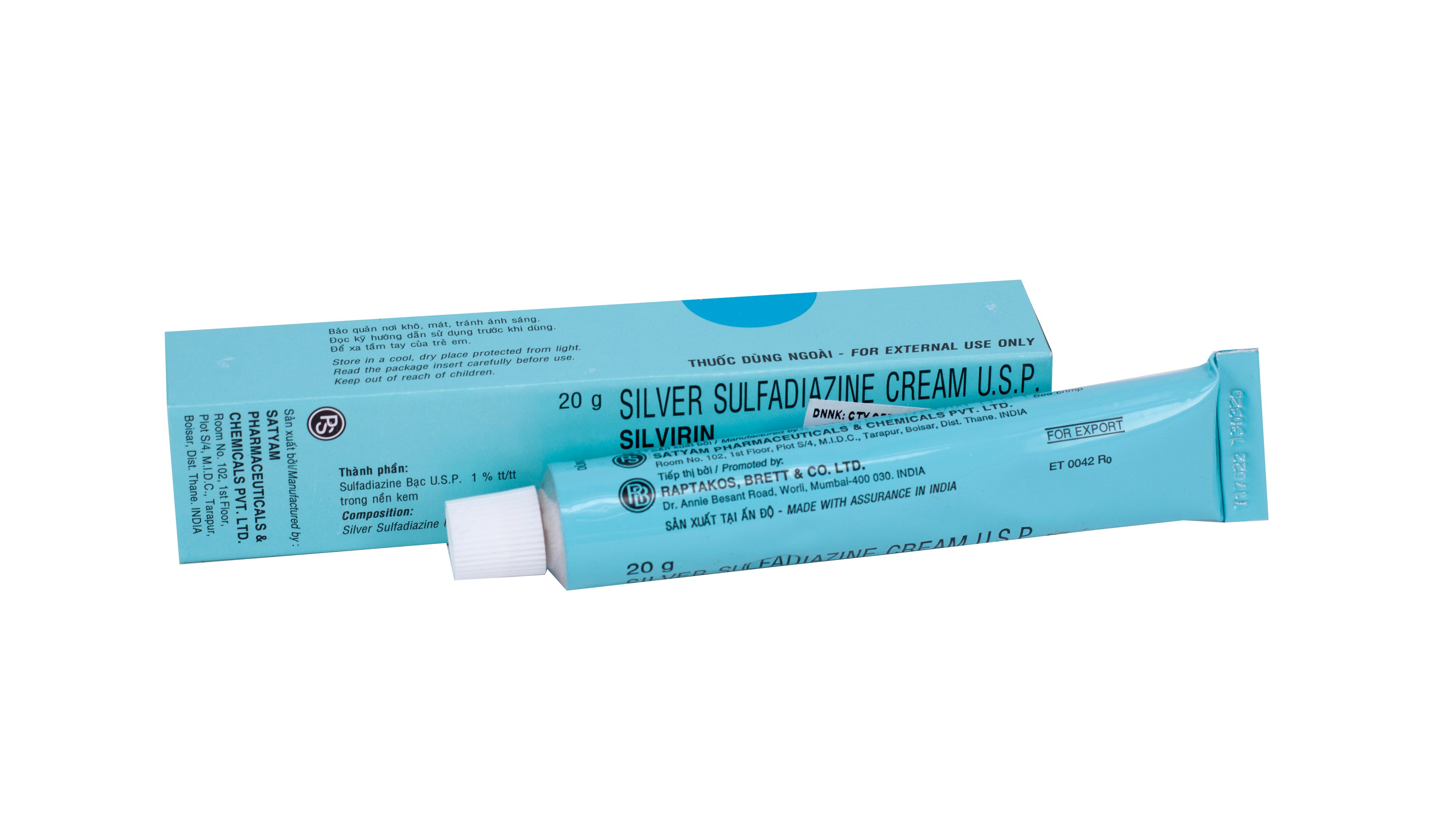 Silvirin Sulfadiazine Bạc Satyam Pharm (t/20g)