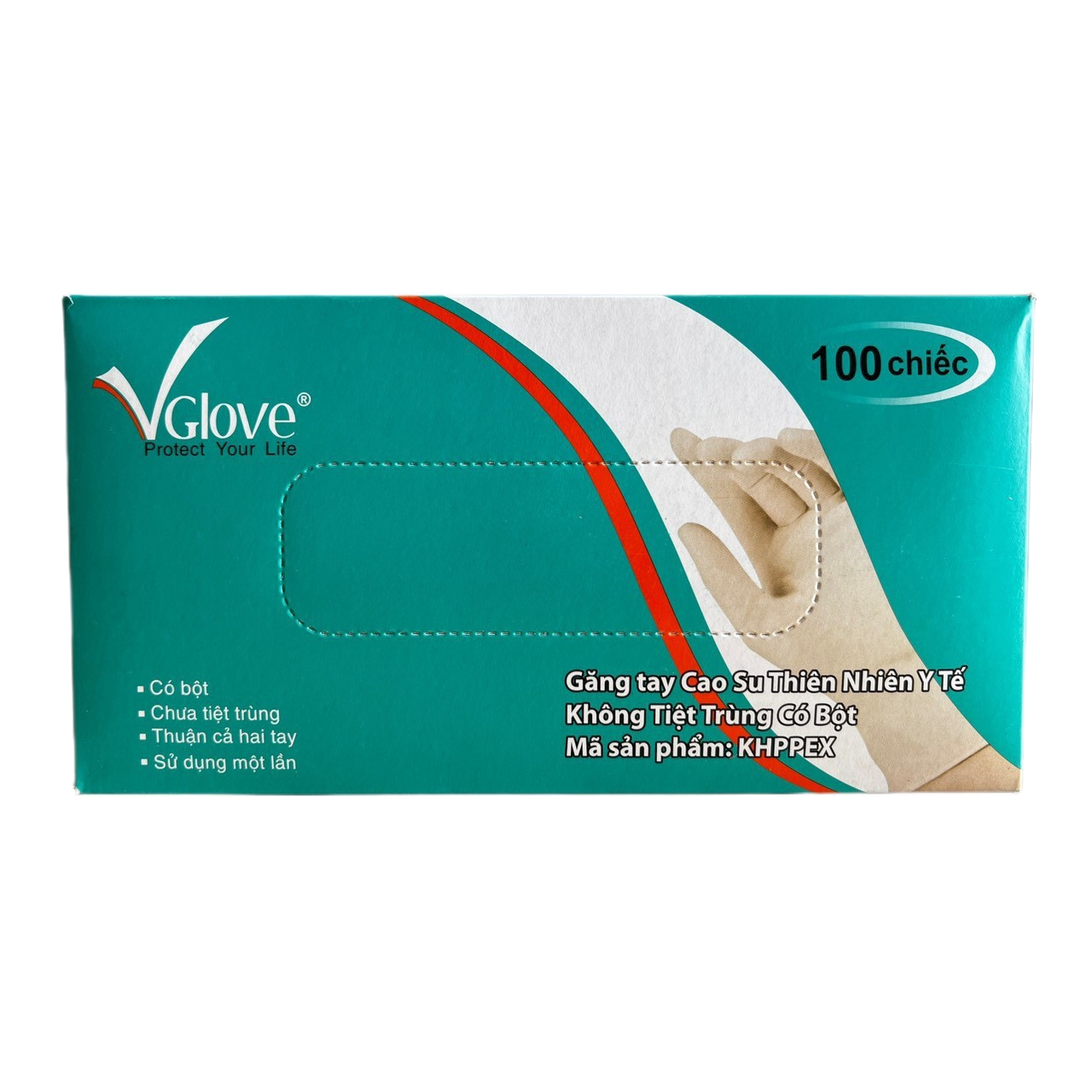Găng Tay Y Tế Latex Có Bột Trơn Size S Vglove Khải Hoàn (h/100c)