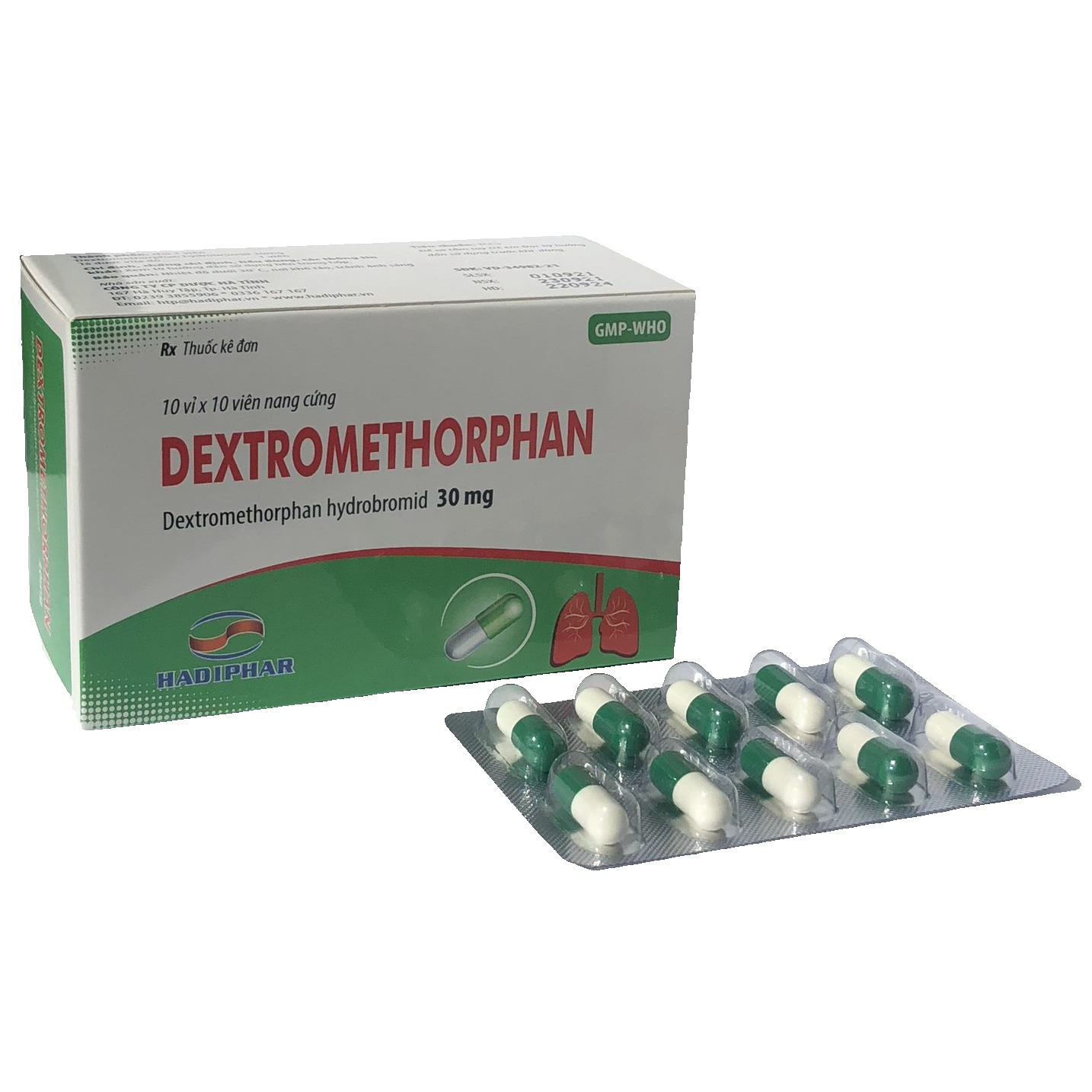 Dextromethorphan 30mg Hadiphar (h/100v)