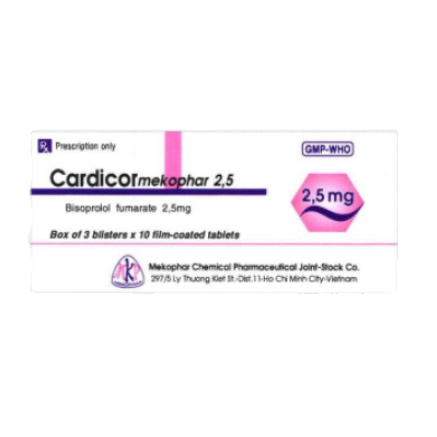 Cardicor 2.5 Bisolprolol 2.5mg Mekophar (h/30v)